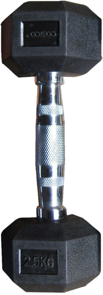 Cosco Hexa Dumbbell Rubber 2.5 Kg | KIBI Sports – KIBI SPORTS